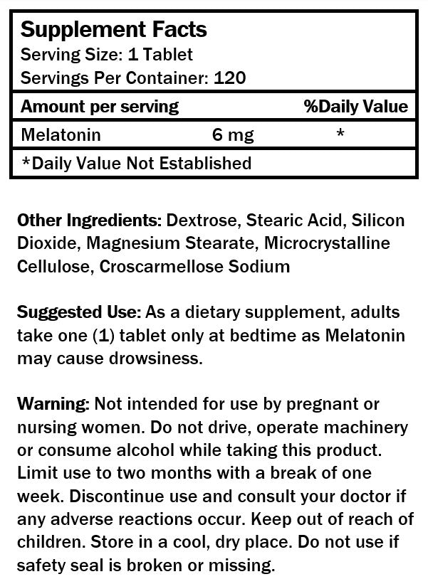 Melatonin (120 Tablets/ 6 mg) - NCB TECHNOLOGY